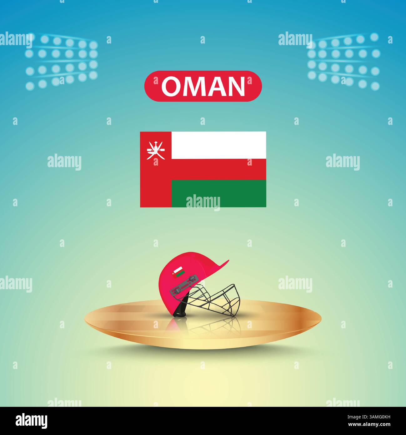 Omani team helmet cricket, Oman flag, helmet vector, stadium light ...