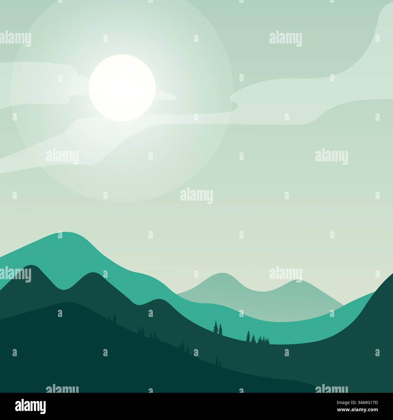 Minimalist mountain wallpaper dark green hi-res stock photography and ...