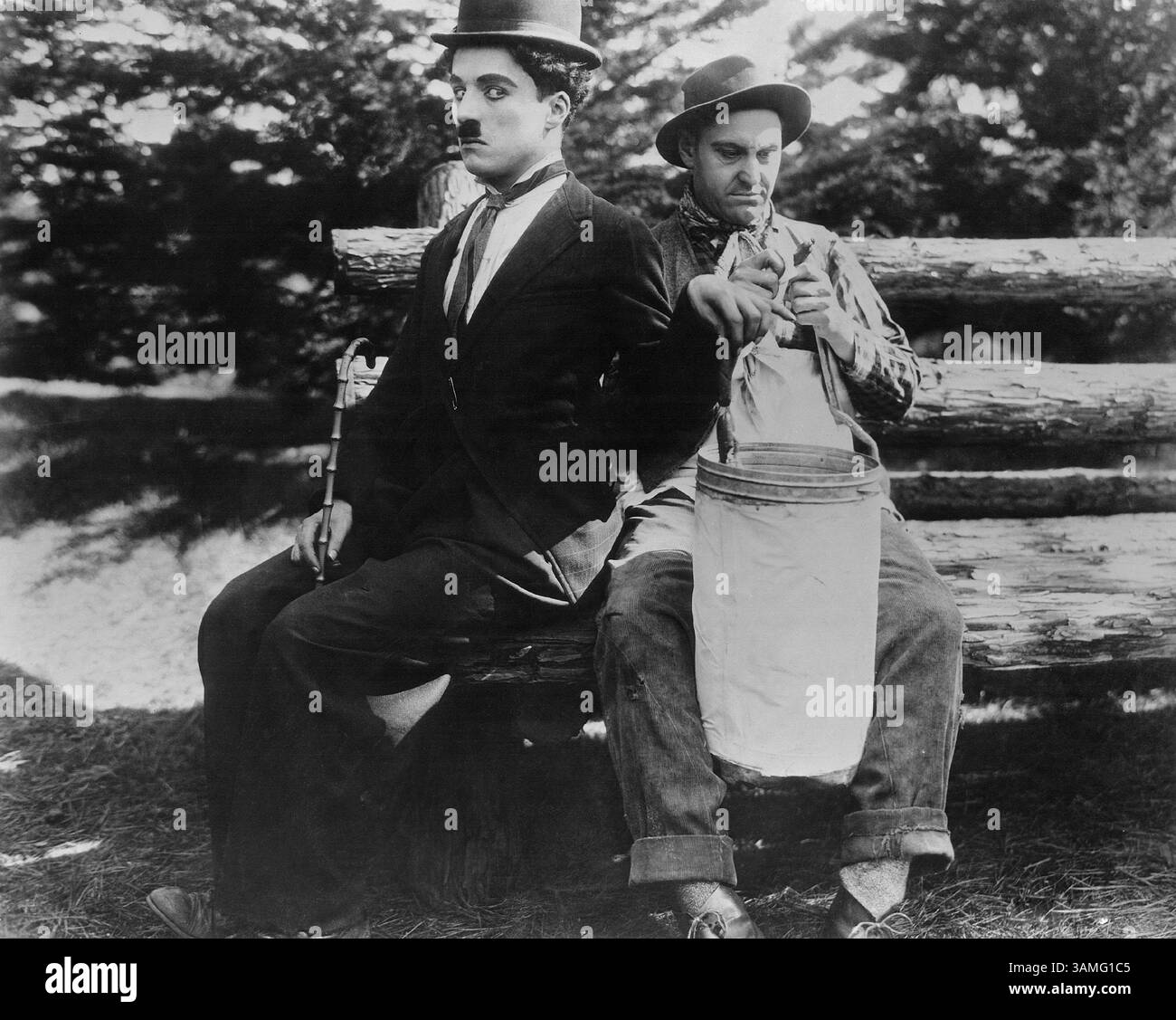 Jan. 1, 1910 - Charlie Chaplin and Billy Armstrong on-set of the Film ...