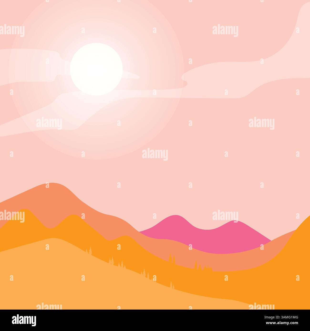 Minimalist mountain, wallpaper dark orange, Sun on mountains, wallpaper ...