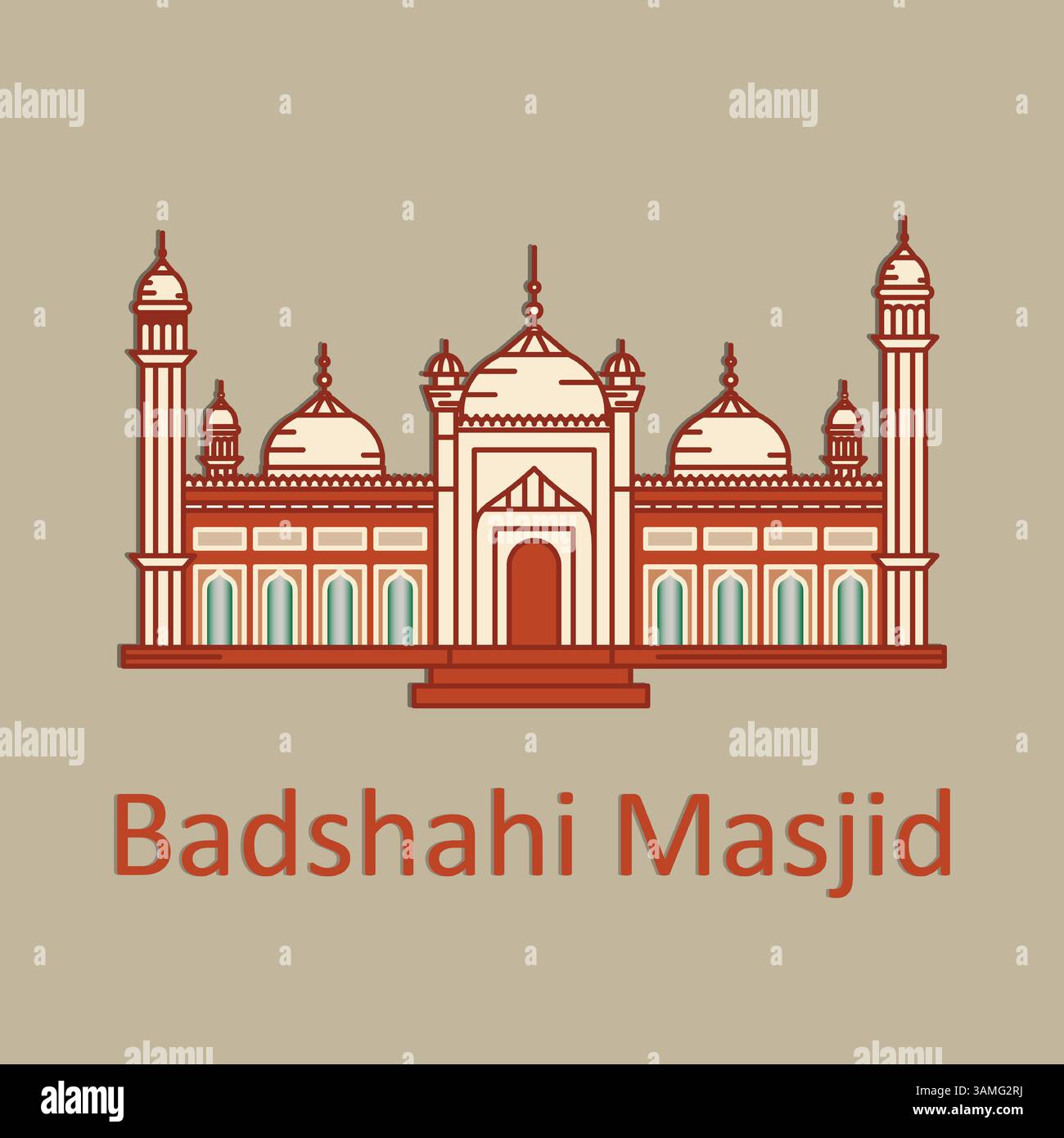 Badshahi masjid lahore pakistan Stock Vector Images - Alamy