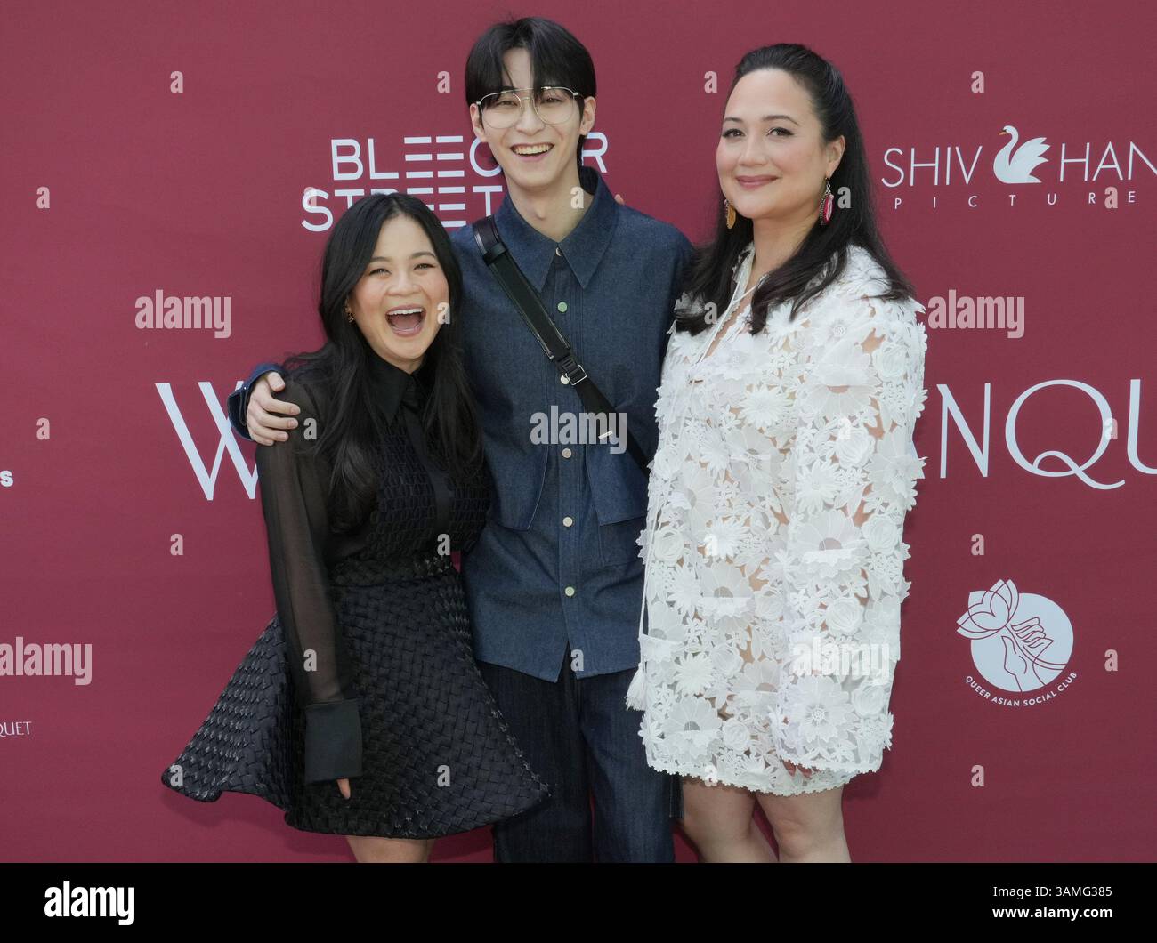 Los Angeles, USA. 13th Mar, 2025. (L-R) THE WEDDING BANQUET Cast - Kelly Marie Tran, Han Gi-chan ...