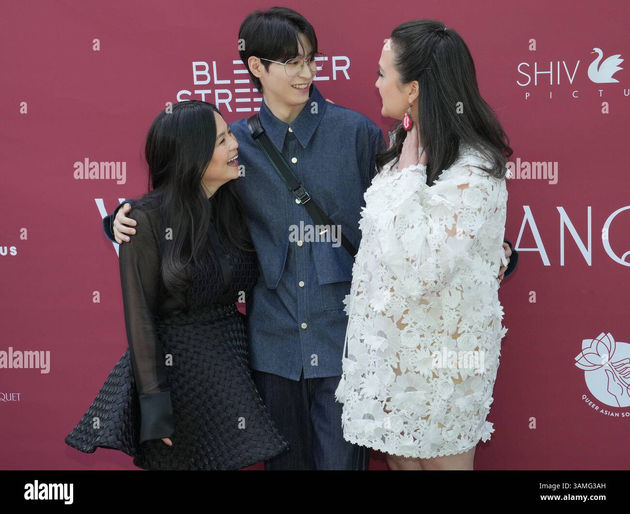 Los Angeles, USA. 13th Mar, 2025. (L-R) THE WEDDING BANQUET Cast - Kelly Marie Tran, Han Gi-chan ...