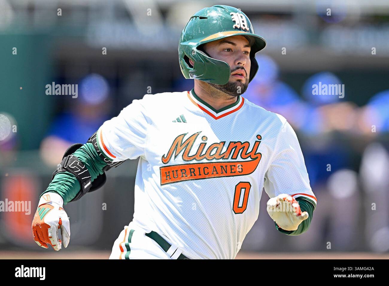 CORAL GABLES, FL - APRIL 13: Miami infielder Dorian Gonzalez Jr. (0 ...