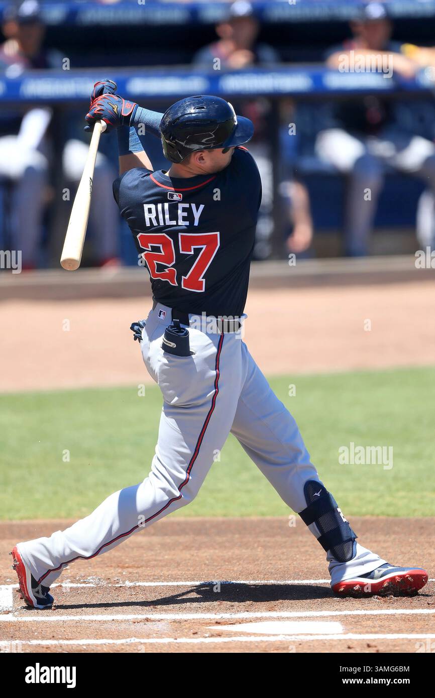 TAMPA, FL - APRIL 13: Atlanta Braves Infielder Austin Riley (27) at bat ...
