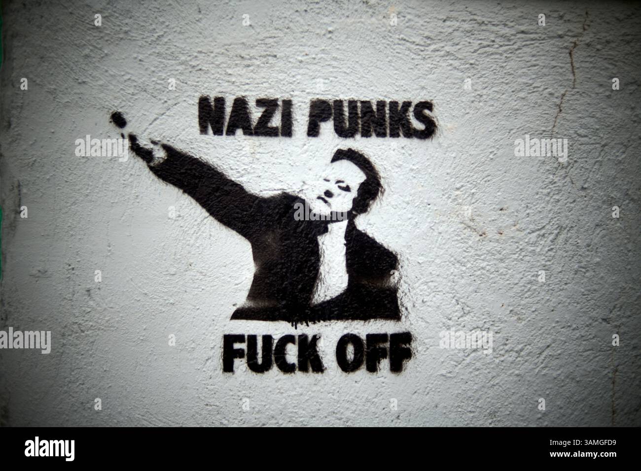 Detroit, Michigan, USA. 13th Apr, 2025. Anti-Elon Musk stencil graffiti ...