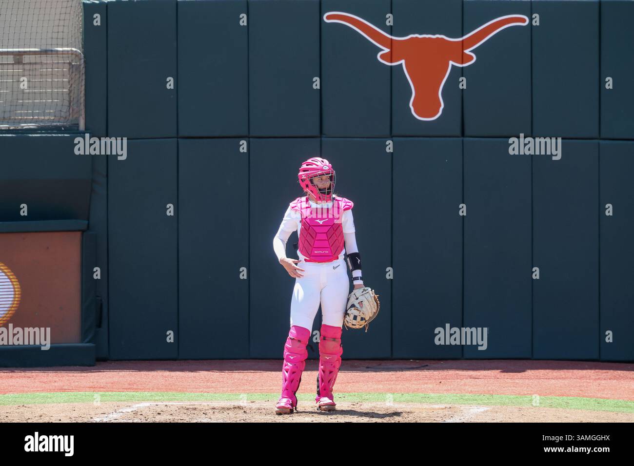 AUSTIN, TX - APRIL 13: Texas utility Reese Atwood (14) stands at home ...
