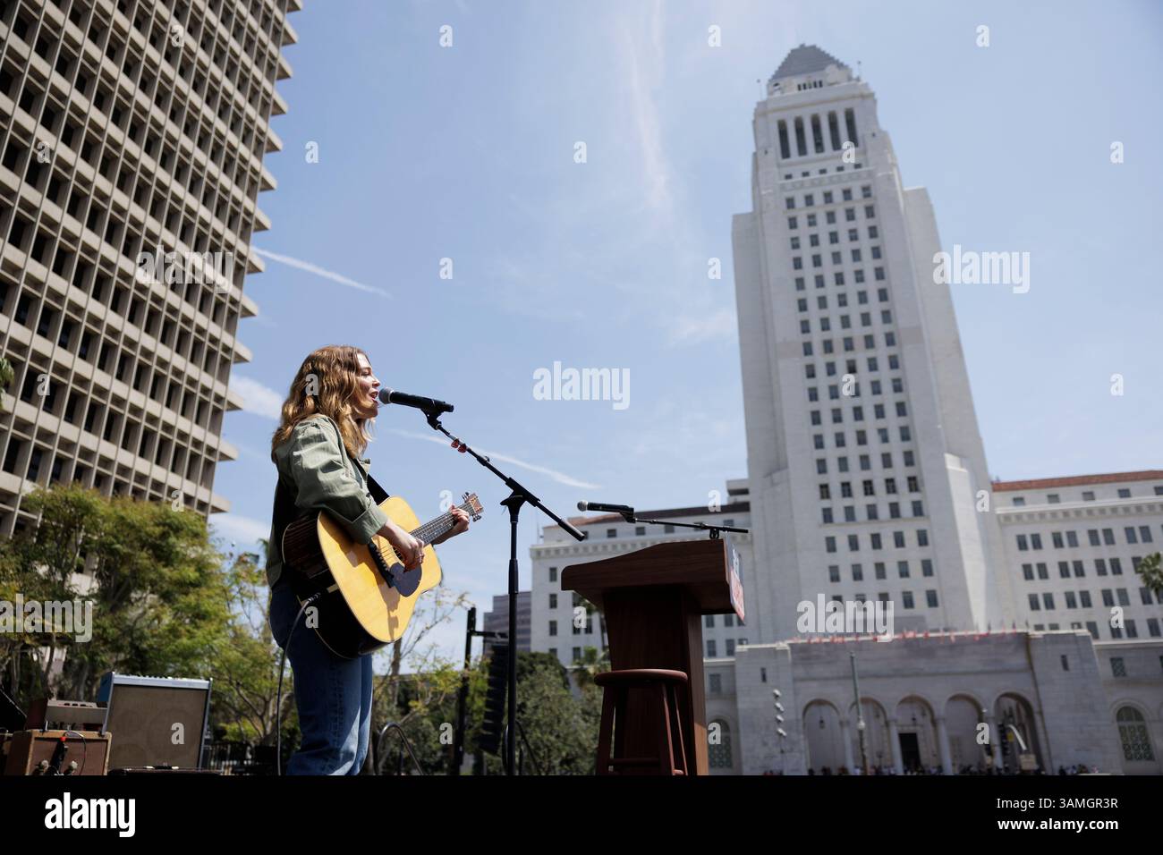 Los Angeles, USA. 12th Apr, 2025. Maggie Rogers performs during the ...