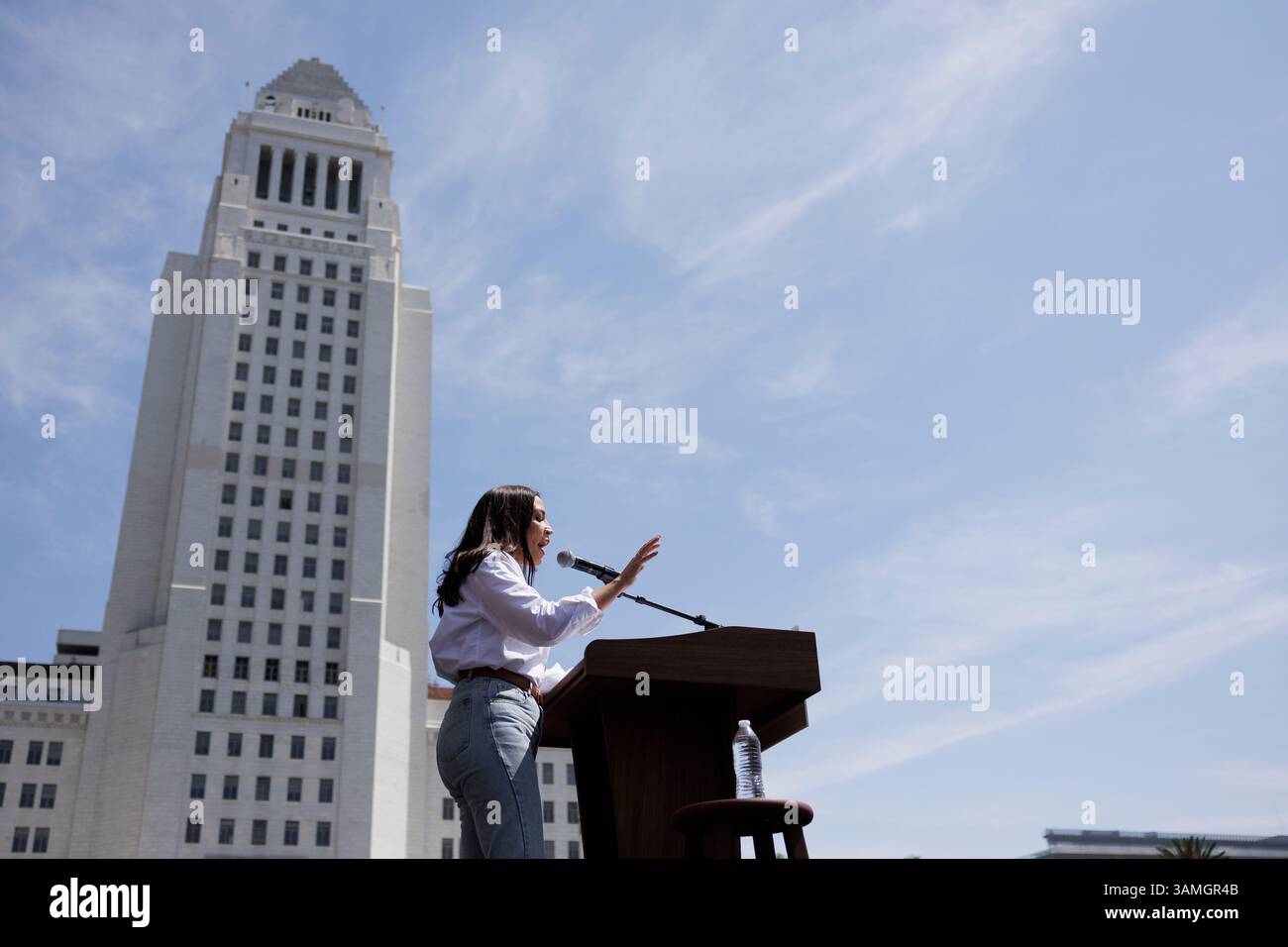 Los Angeles, USA. 12th Apr, 2025. Representative Alexandria Ocasio ...
