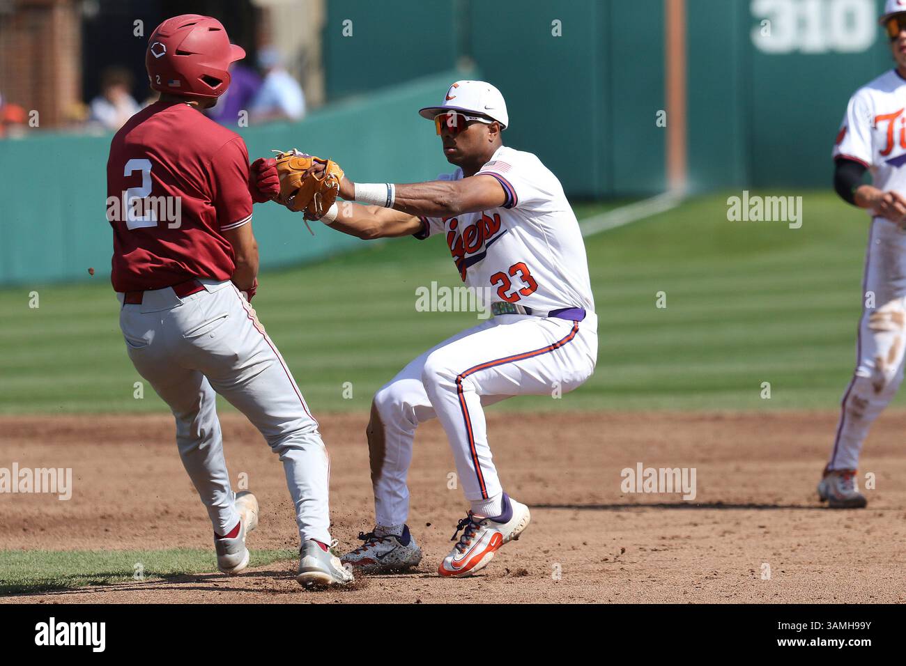 CLEMSON, SC - APRIL 13: Stanford Cardinal infield Temo Becerra (2) is ...
