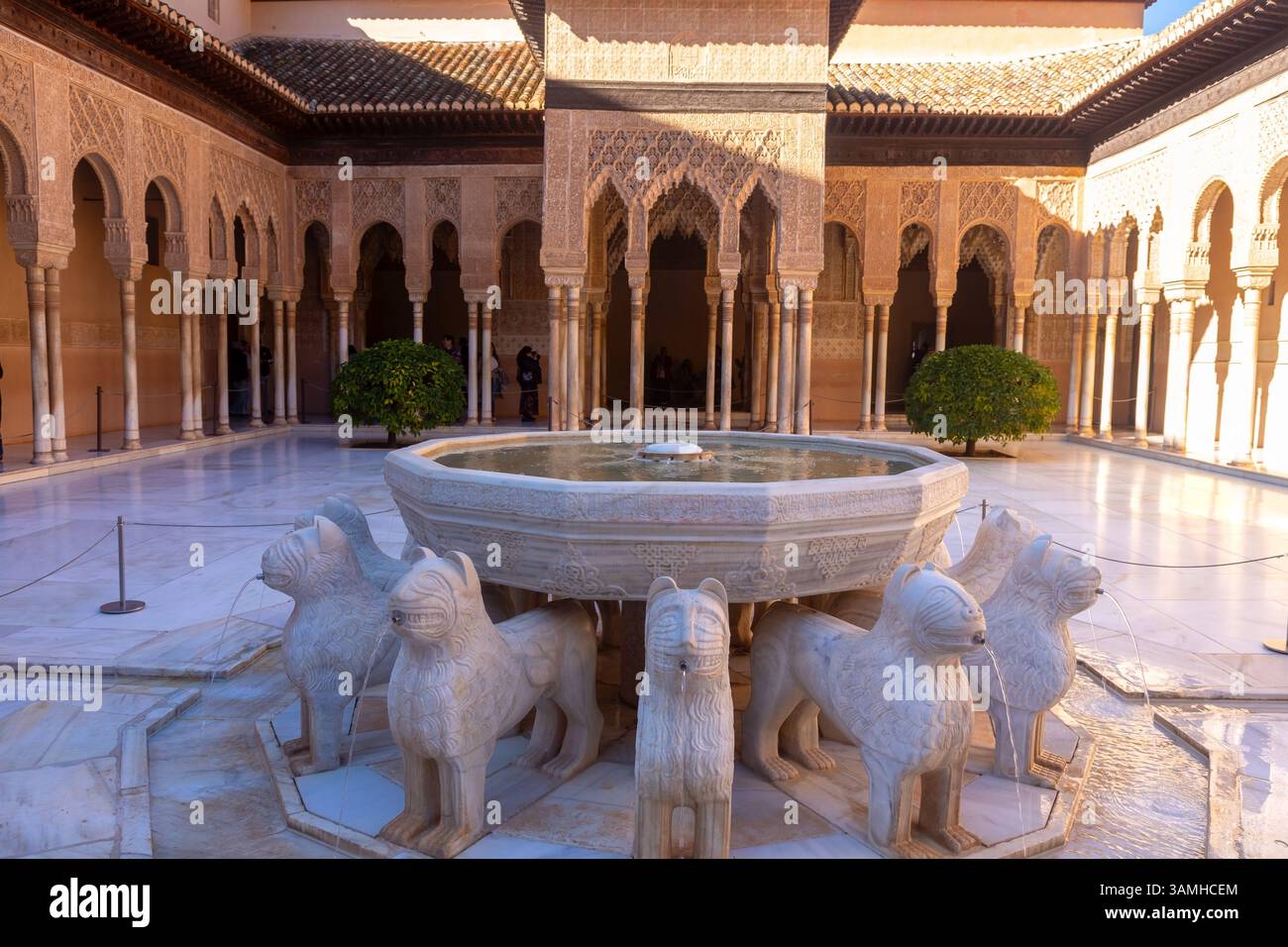 Court of the Lions Courtyard Palacios Nazaries Alhambra Complex Lion ...