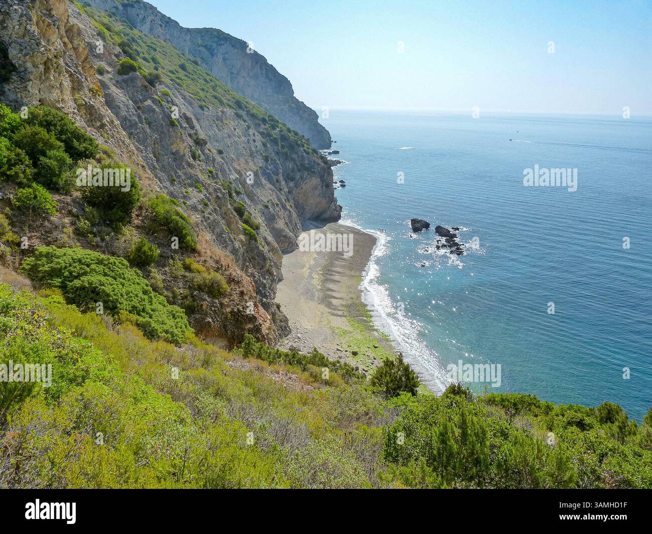Framing of the `Praia da Cova da mijona`. Image captured in summer and ...