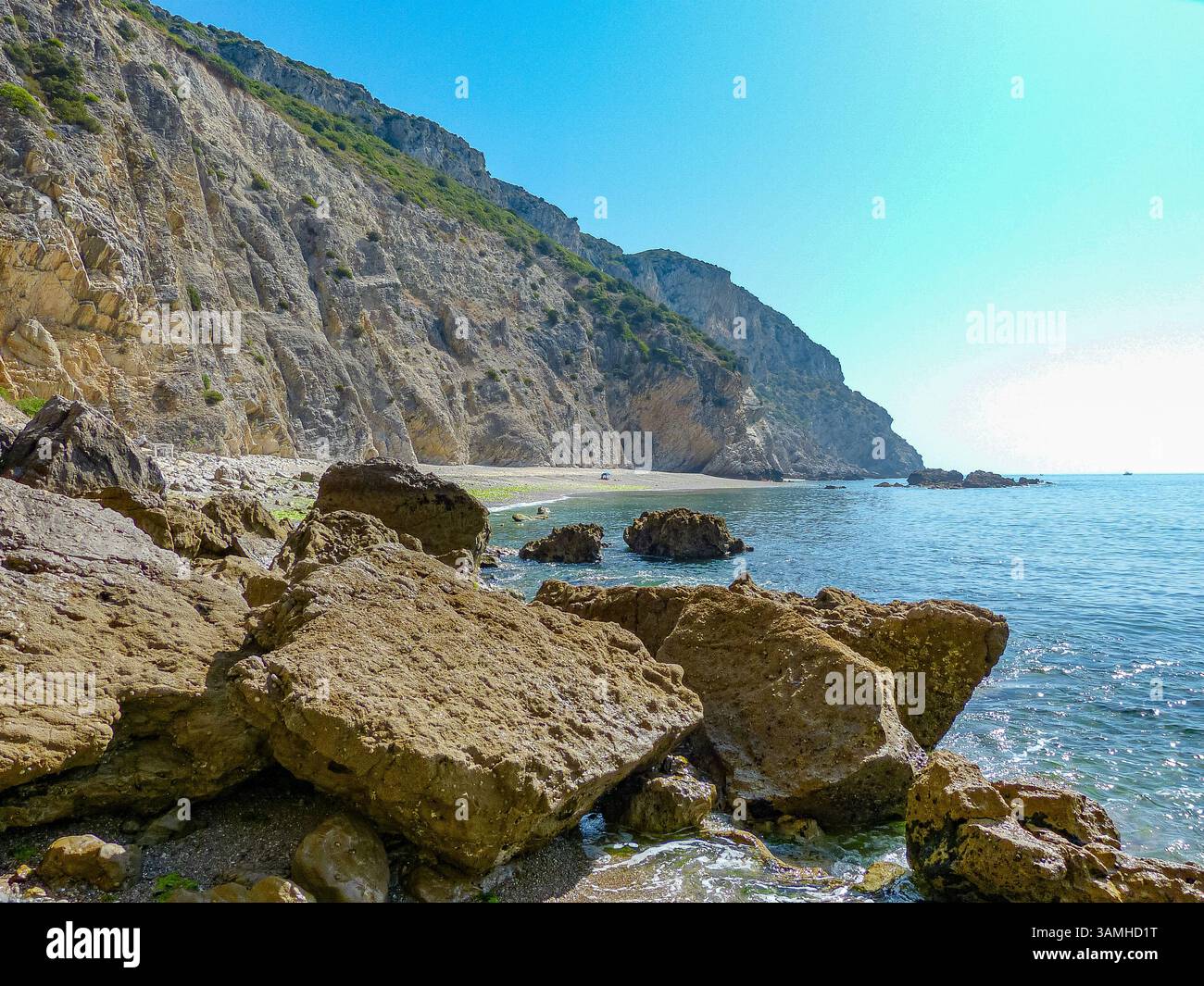 Framing of the `Praia da Cova da mijona`. Image captured in summer and ...