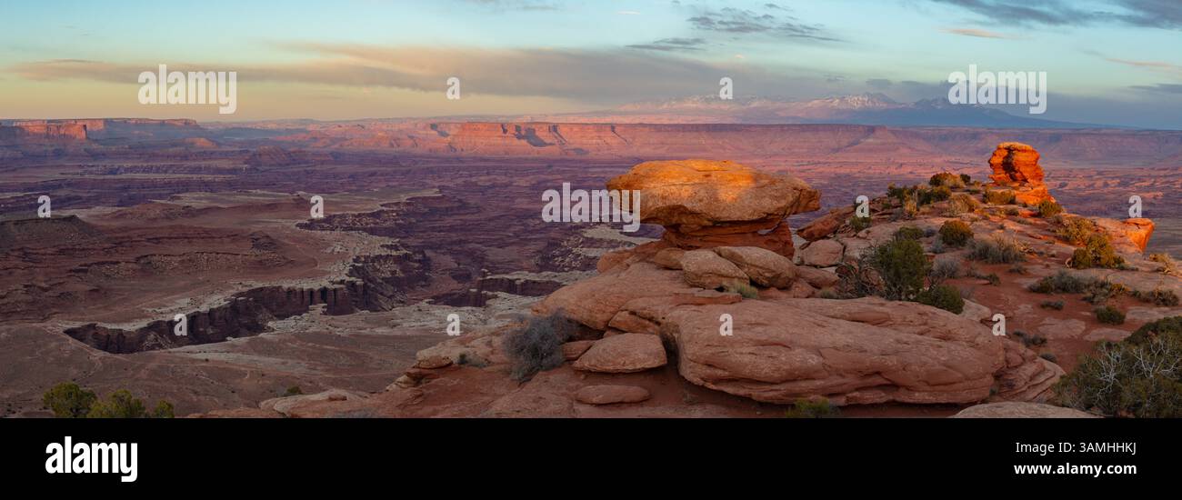 Sunset from the White Rim Overlook trail in the Island in the Sky ...