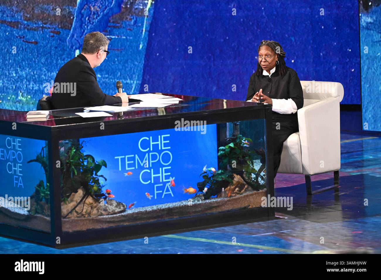 Milan, Italy. 14th Apr, 2025. Milan, Transmission “Che Tempo Che Fa ...