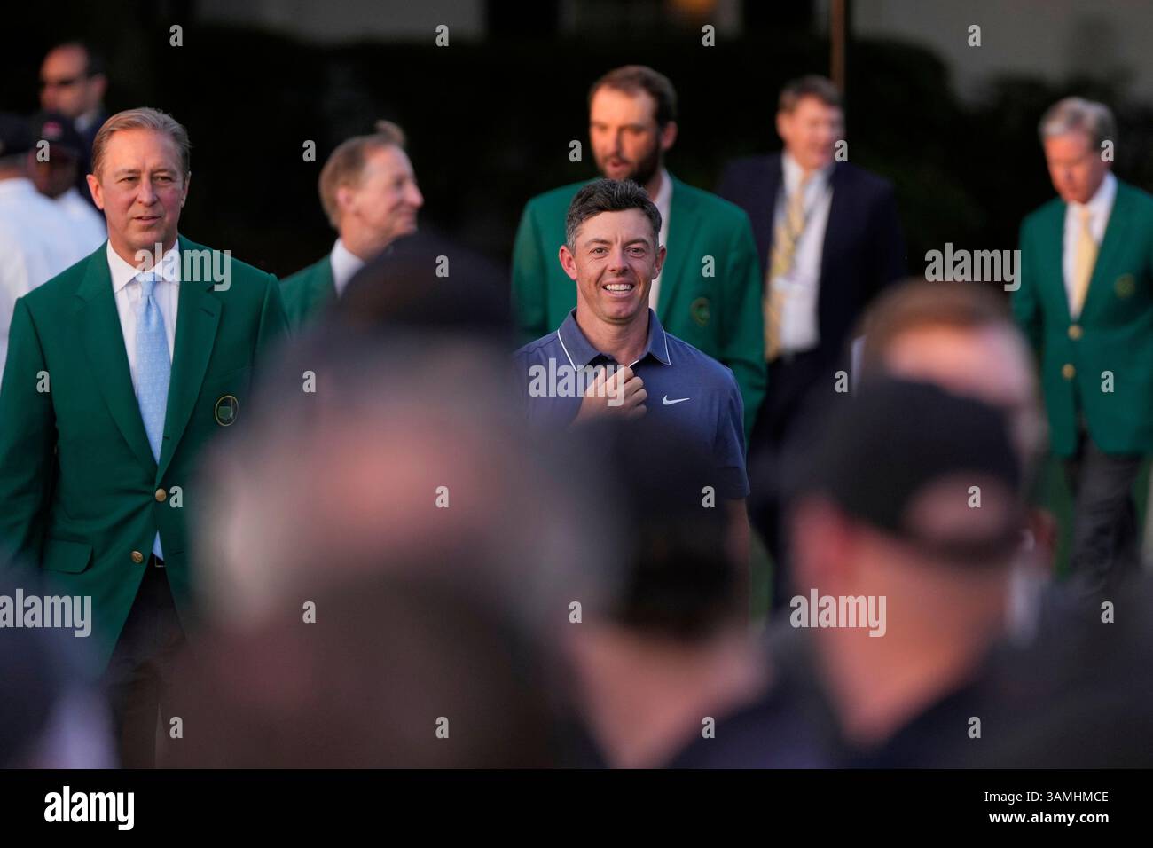 Winner, Rory McIlroy, of Northern Ireland, arrives for the green jacket ...