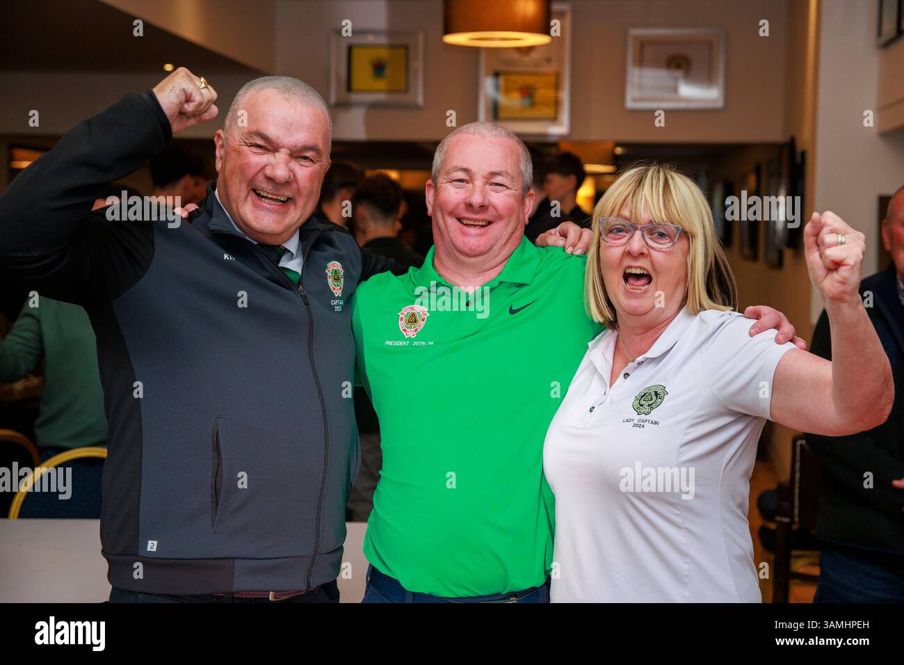 Club captain trevor heaven, club president tony denvir with his wife ...
