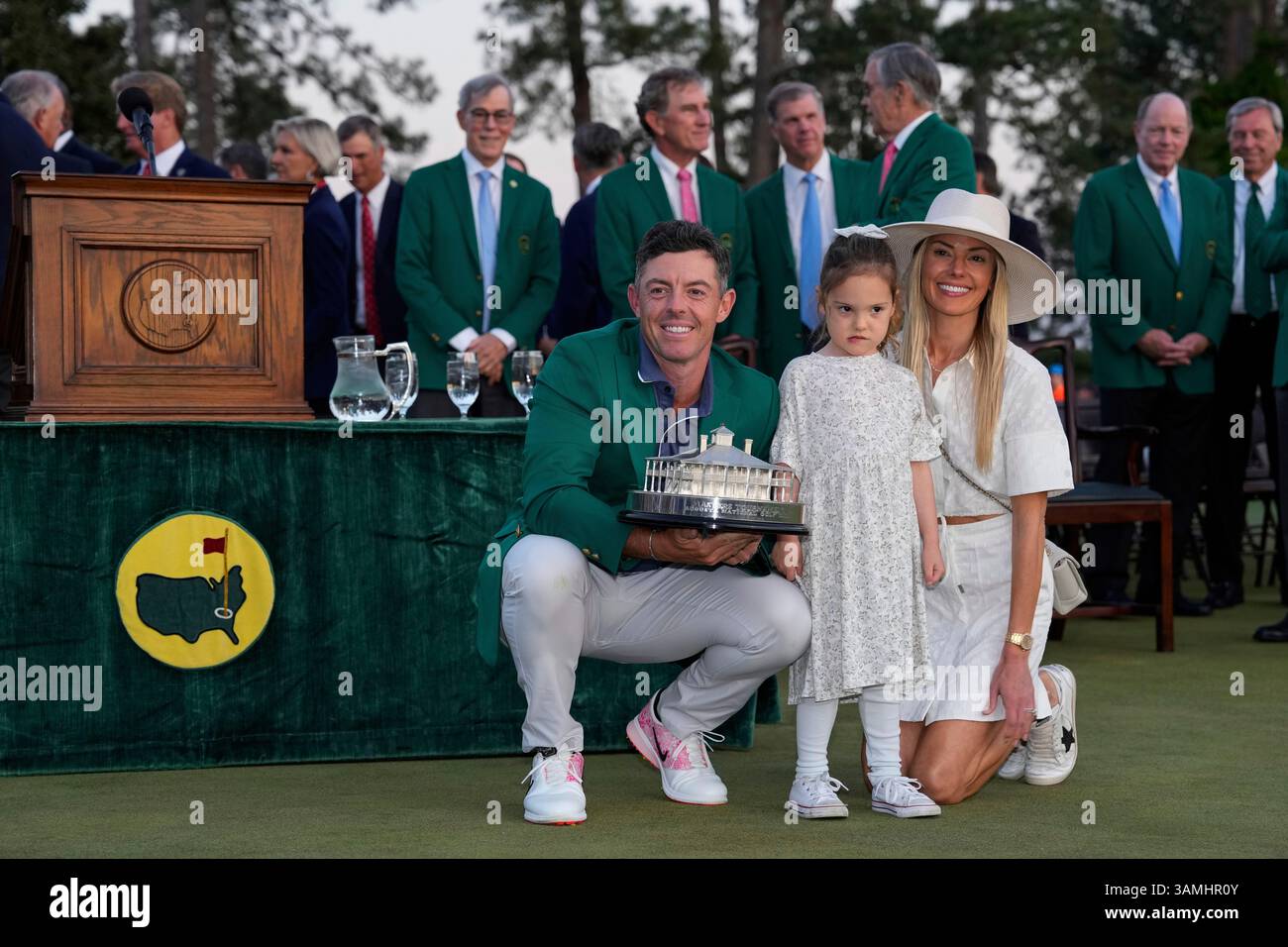 Rory McIlroy, of Northern Ireland, with his wife Erica Stoll, and ...