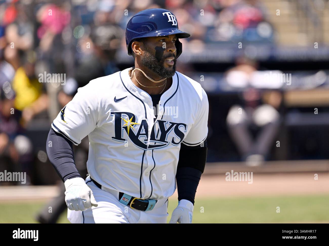 Tampa Bay Rays' Yandy Díaz rounds the bases after his home run during ...