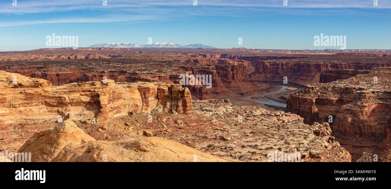 View of the The Green River making its way through scenic canyons south ...