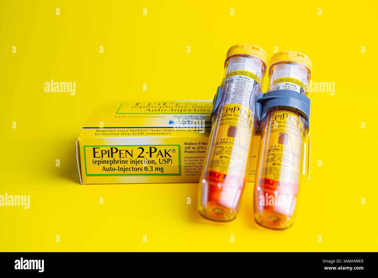 EpiPen 2-pak epinephrine auto injectors manufactured by Mylan ...