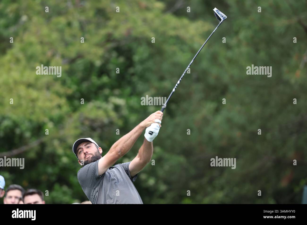 United States' Scottie Scheffler on the 5th hole during the day 3 of ...
