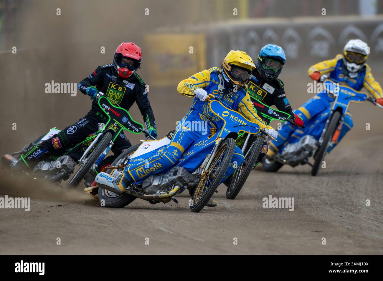 Rybnik, Poland. 14th Apr, 2025. Anders Thomsen of Gezet Stal (yellow ...