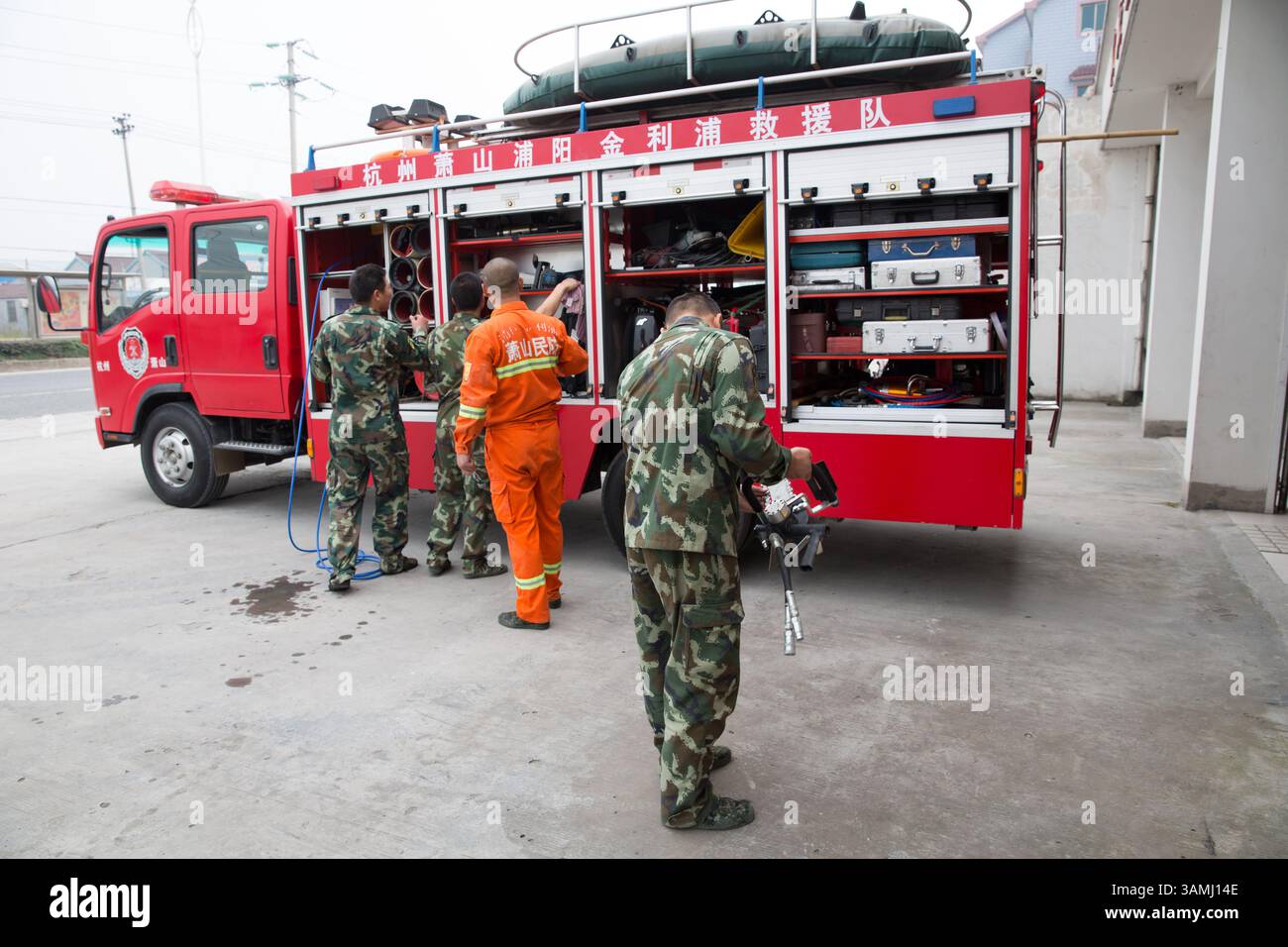 A fire brigade training exercise. In the last decade, the Jinlipu fire ...
