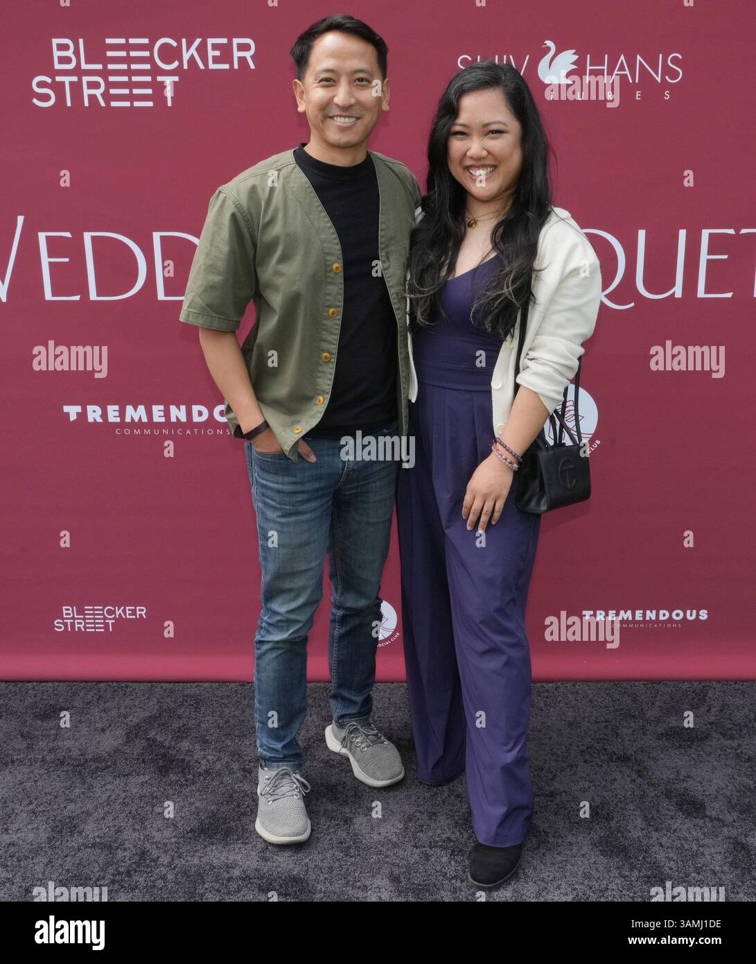 (L-R) Alex Villafuerte and Genele Romero arrives at THE WEDDING BANQUET ...