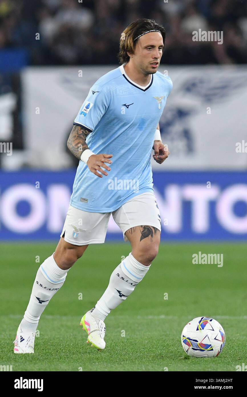 Rome, Lazio. 13th Apr, 2025. Luca Pellegrini of SS Lazio during the Serie A match between Lazio ...