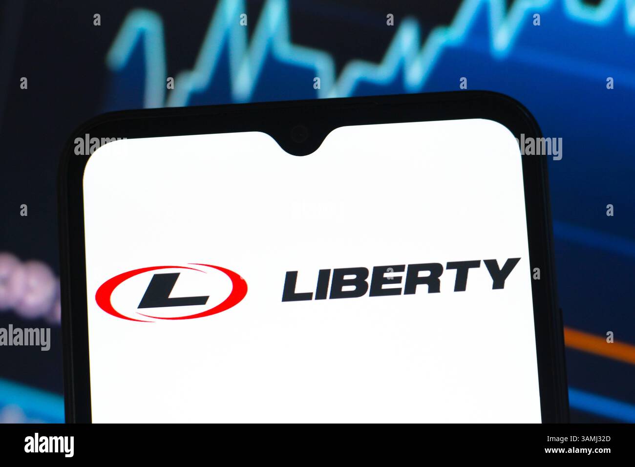 In this photo illustration, the Liberty Energy logo is seen displayed ...