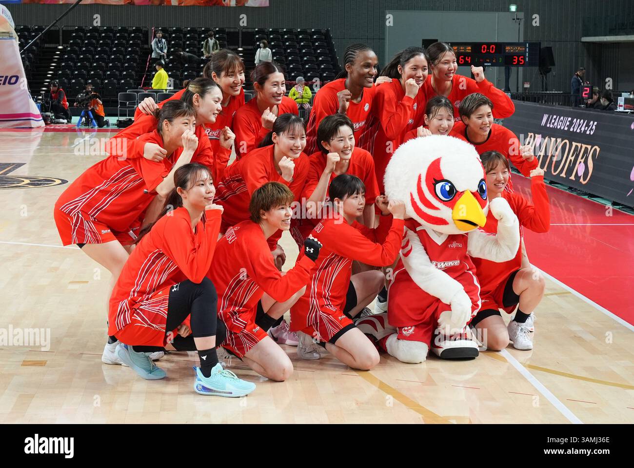 Musashino Forest Sport Plaza, Tokyo, Japan. 13th Apr, 2025. Fujitsu Red ...