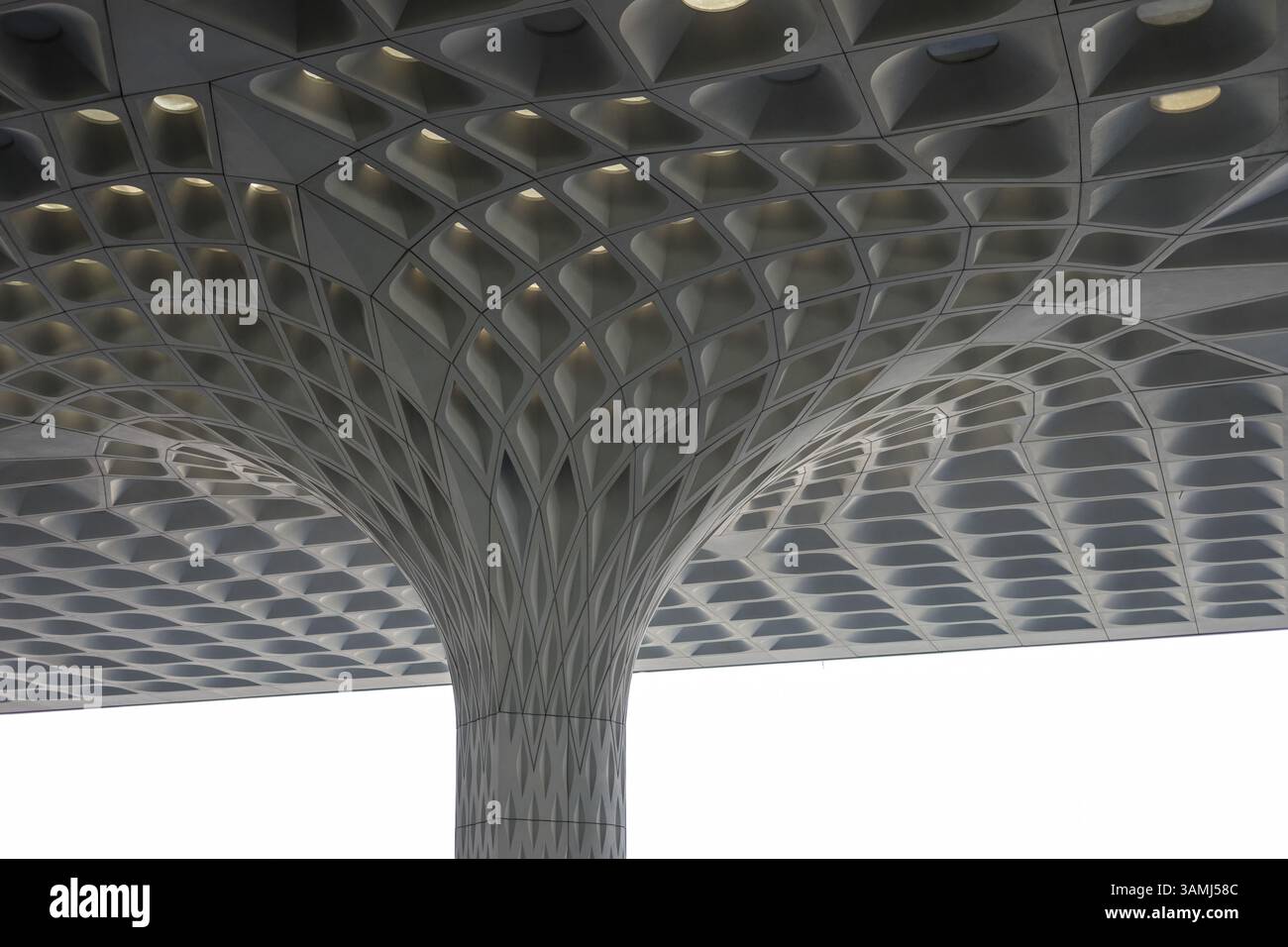 Decorated column at mumbai CST airport, India Stock Photo - Alamy