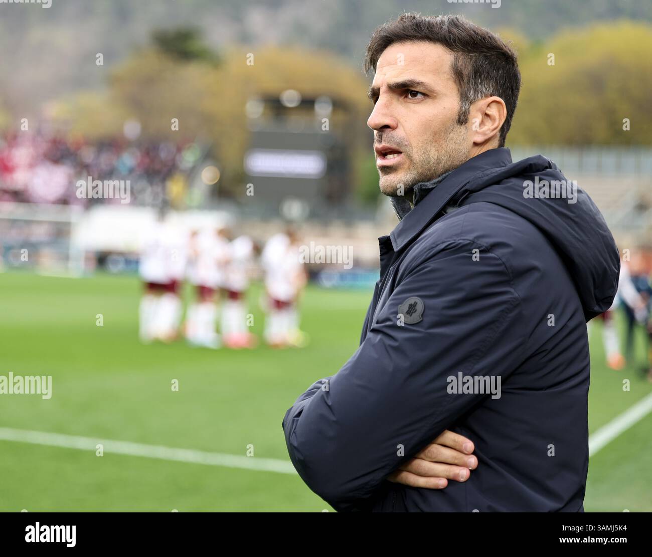 Como, Italy. 13th Apr, 2025. Como's head coach Francesc Soler Fabregas ...