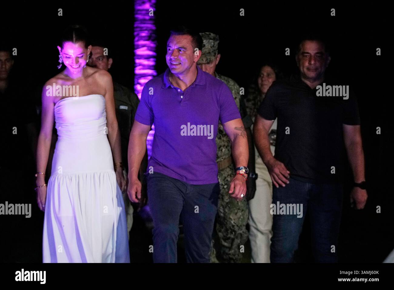 Ecuador's President Daniel Noboa arrives with his wife Lavinia ...