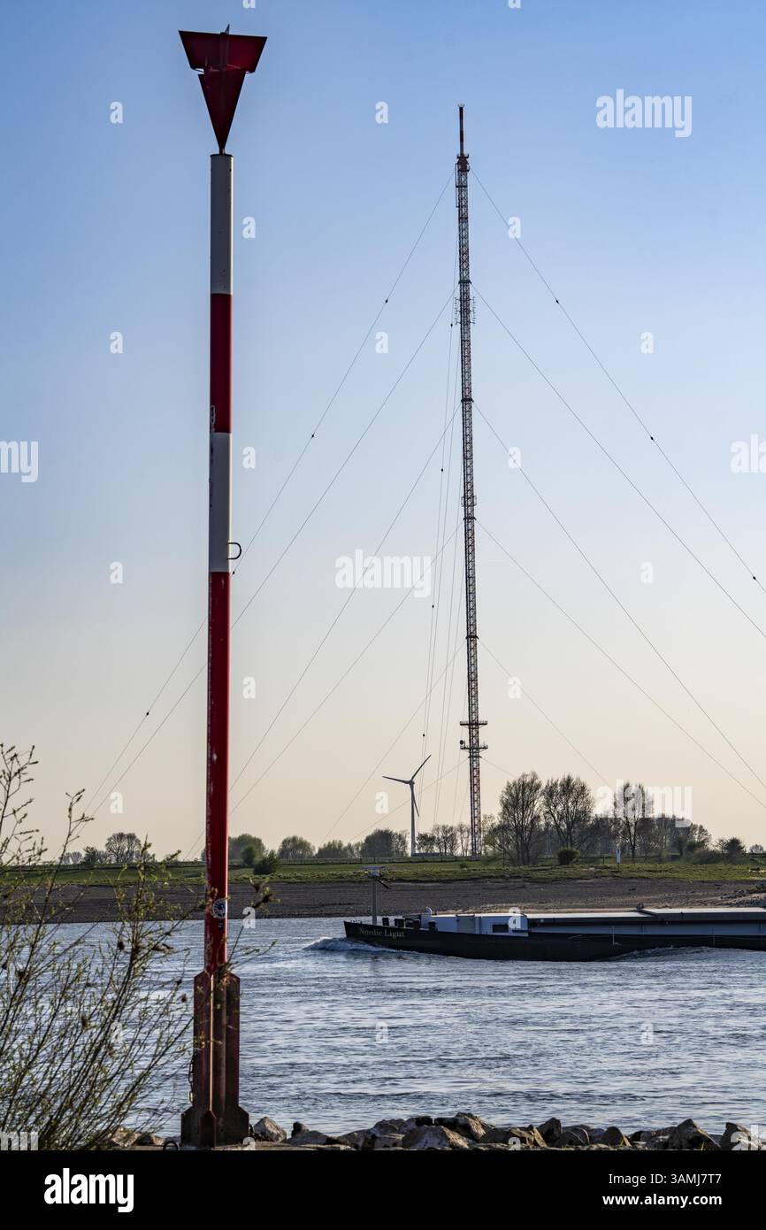 The Wesel transmitter, transmission mast for the broadcasting of digital radio, DAB Plus, DVB-T ...