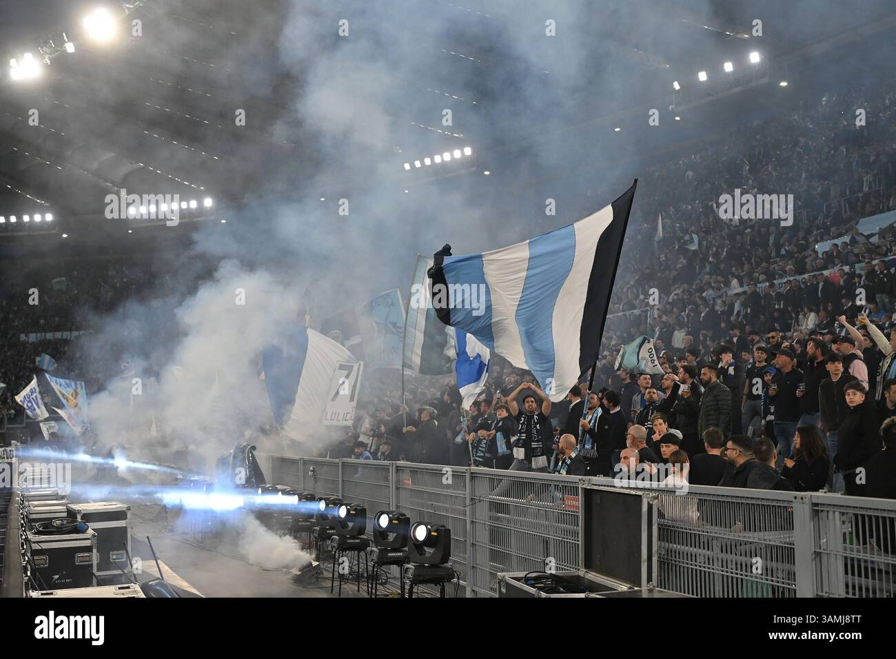 Rome, Lazio. 13th Apr, 2025. Lazio fans during the Serie A match ...