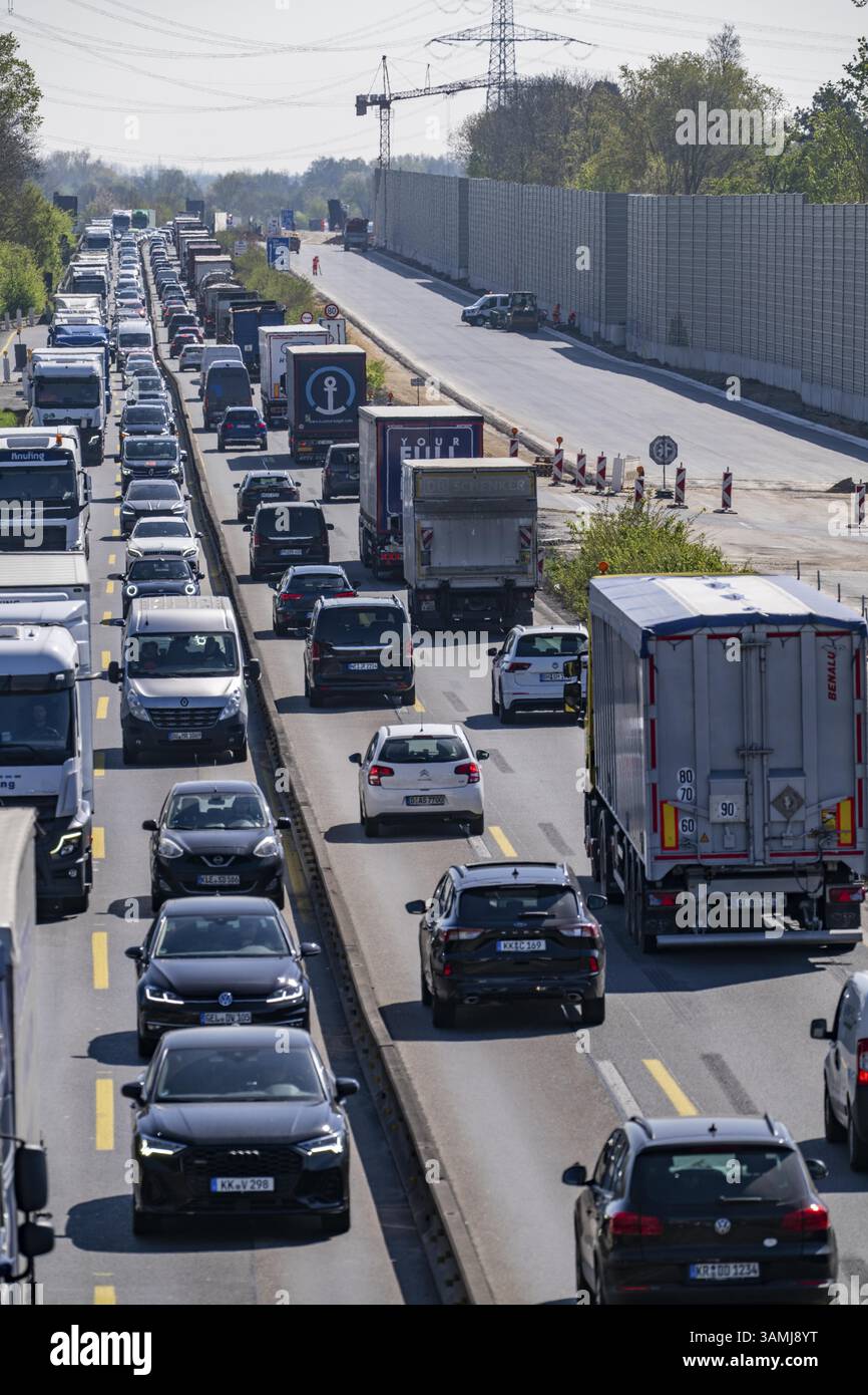 Motorway construction site, the A57 is being widened to 6 lanes on the ...