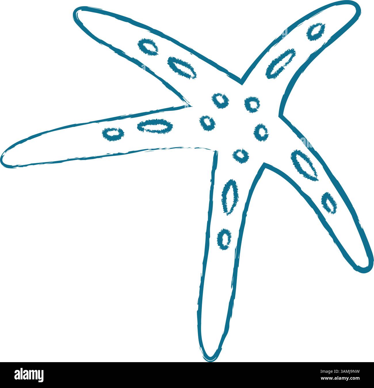 Starfish Silhouette Doodle Crayon Style Stock Vector Image & Art - Alamy