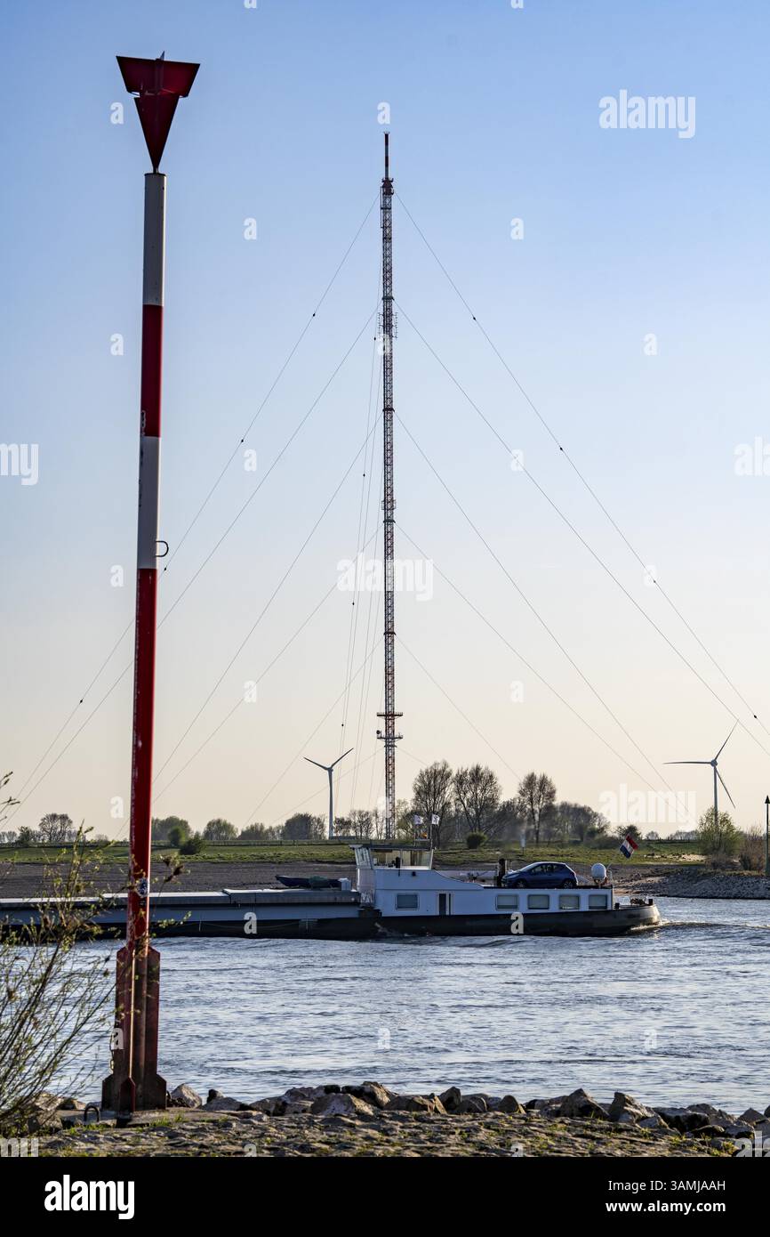 The Wesel transmitter, transmission mast for the broadcasting of digital radio, DAB Plus, DVB-T ...