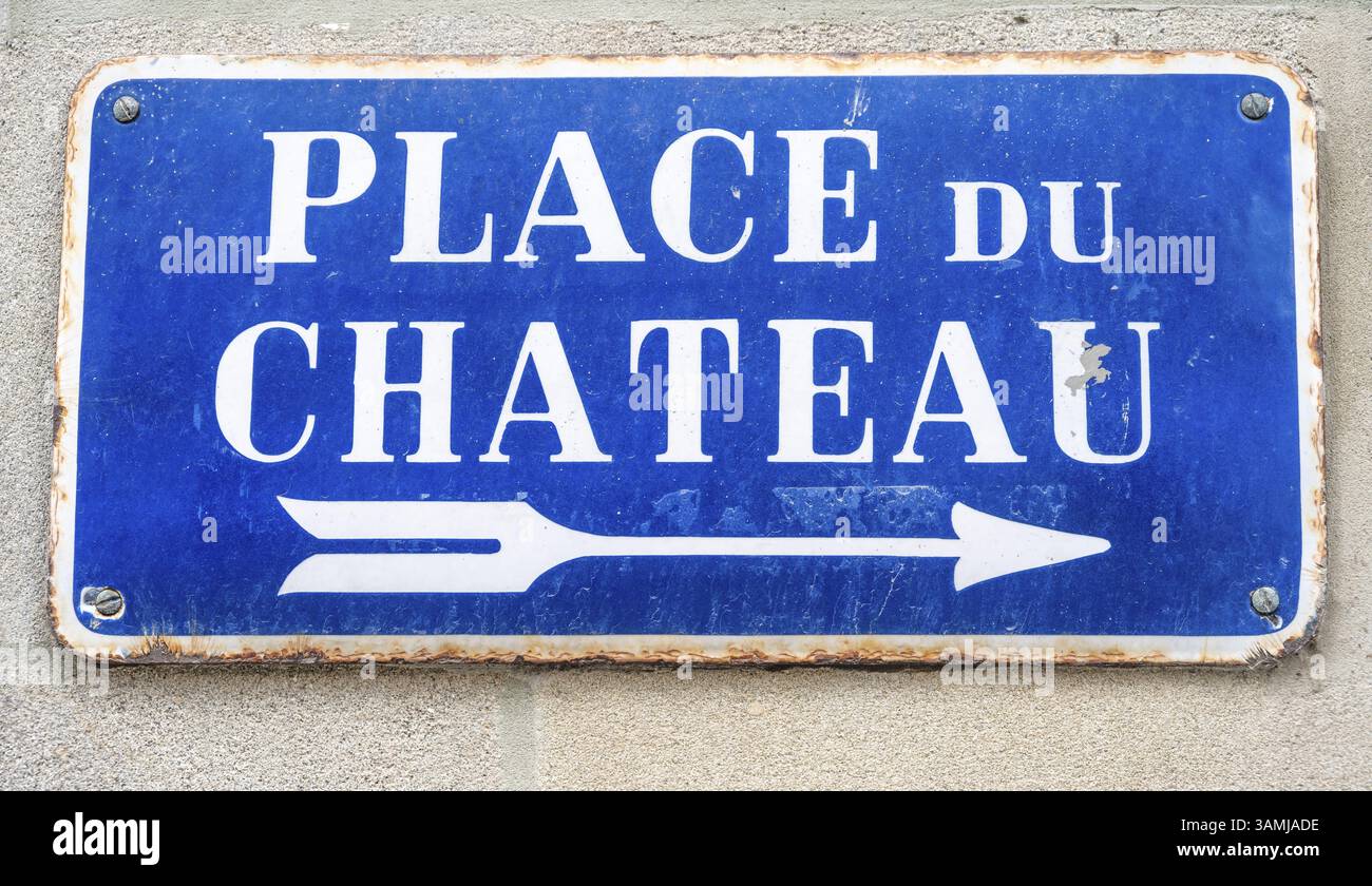 Sign, Place Du Chateau, City of Lausanne, Canton of Vaud, Switzerland ...