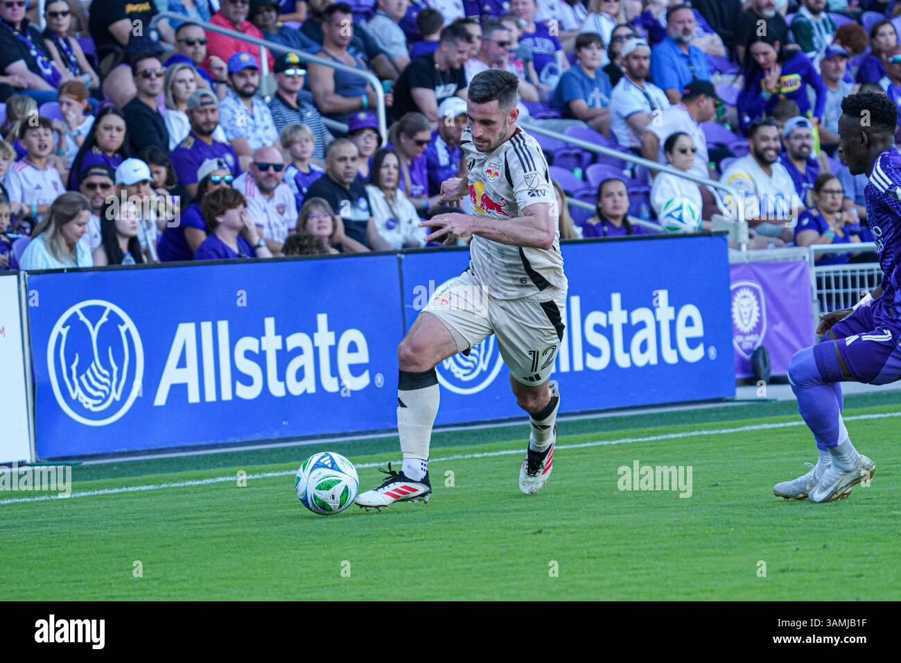 Orlando, Florida, USA, April 12, 2025, New York Red Bulls player Dylan ...