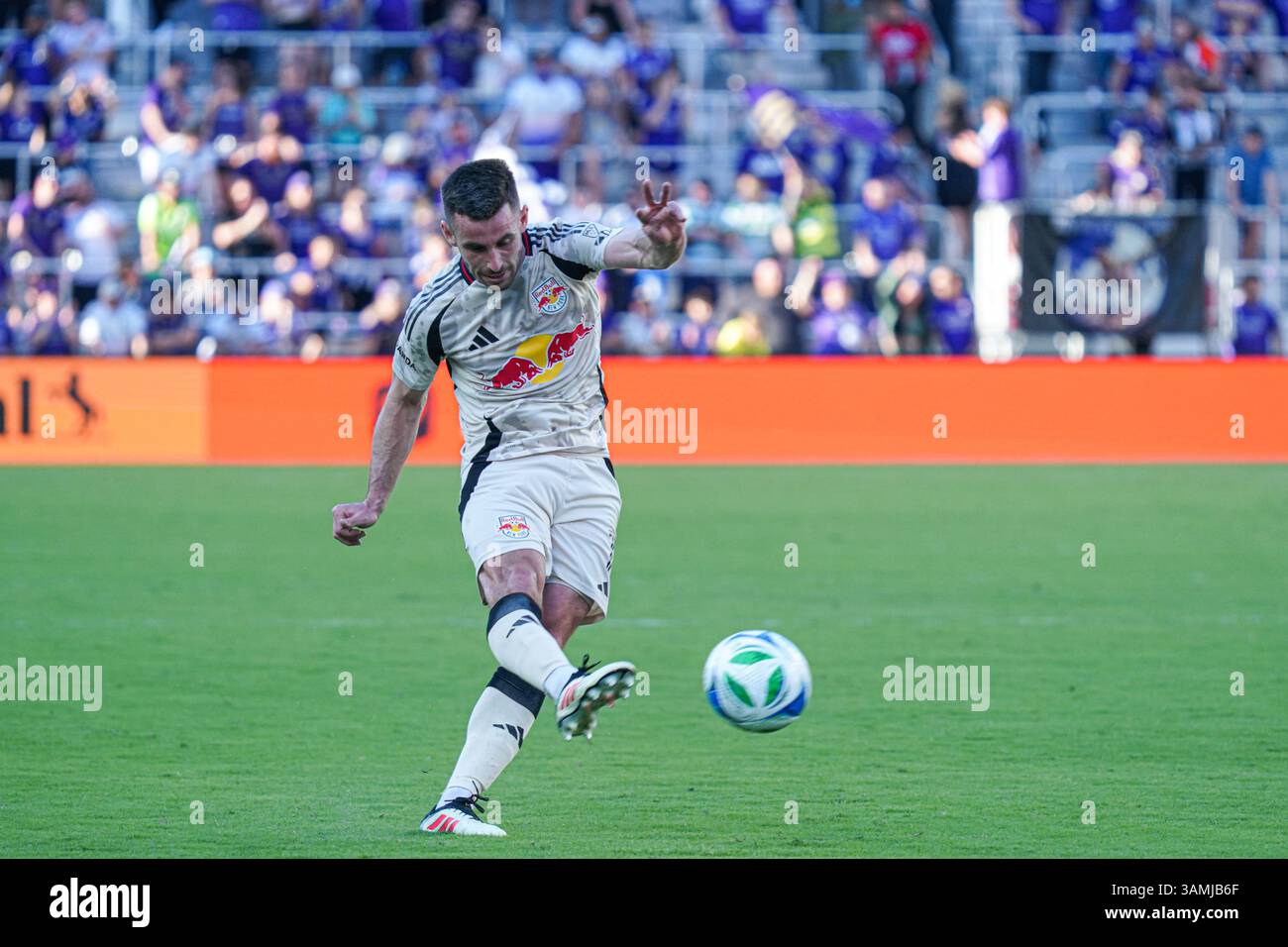 Orlando, Florida, USA, April 12, 2025, New York Red Bulls player Dylan ...