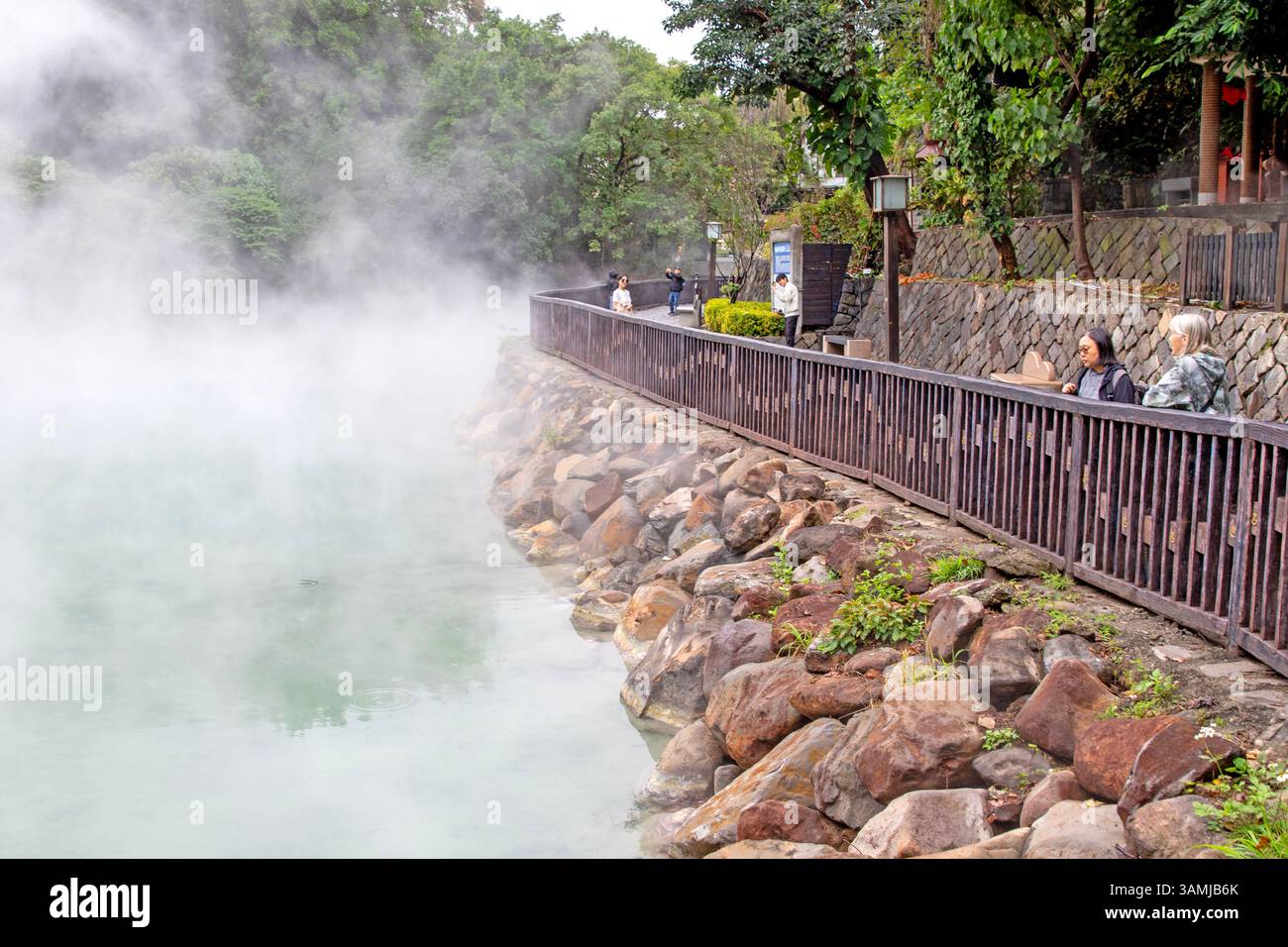 The steaming lake at Beitou Thermal Valley Stock Photo - Alamy