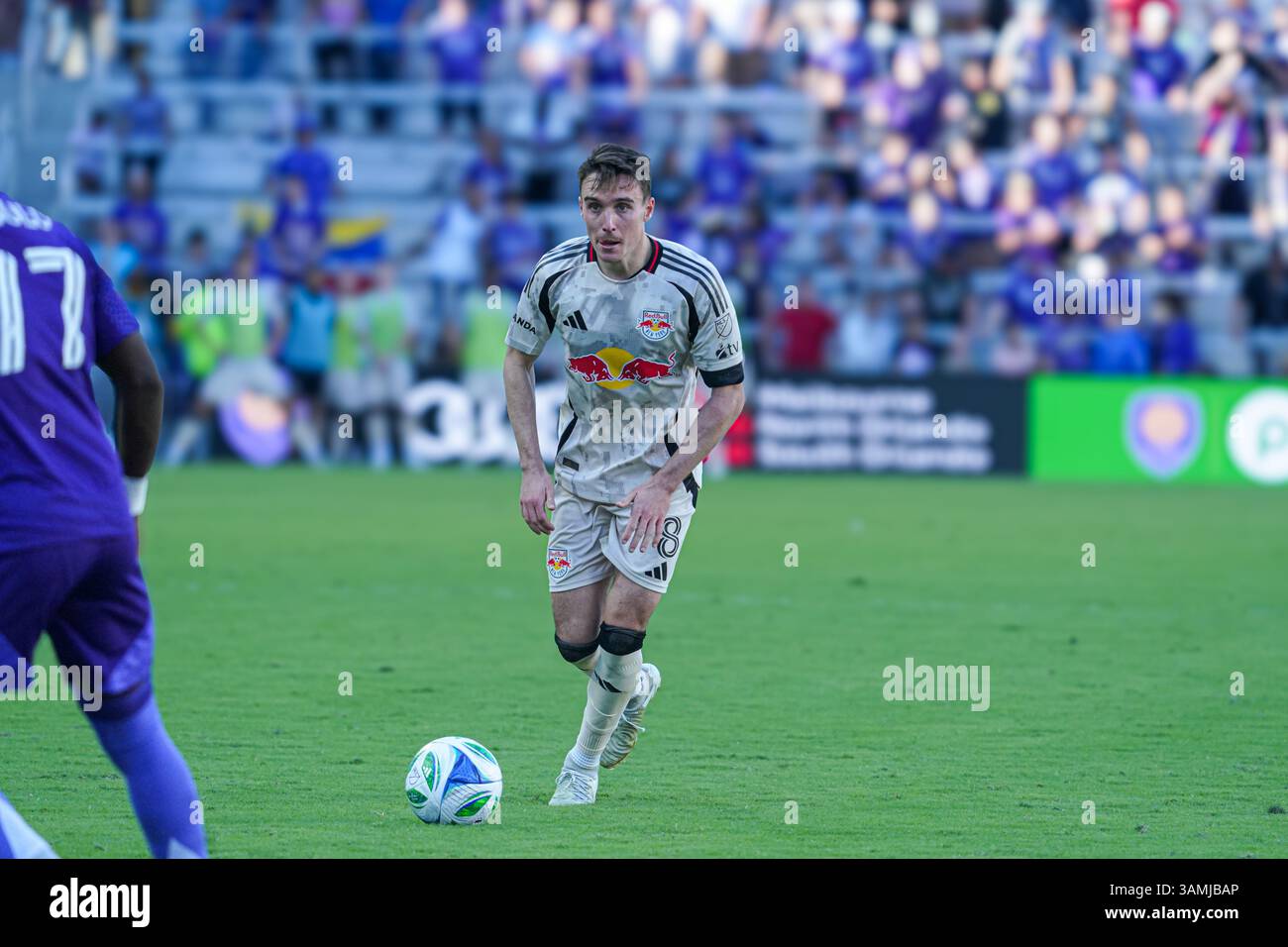Orlando, Florida, USA, April 12, 2025, New York Red Bulls player Peter Stroud #8 at Inter&Co ...