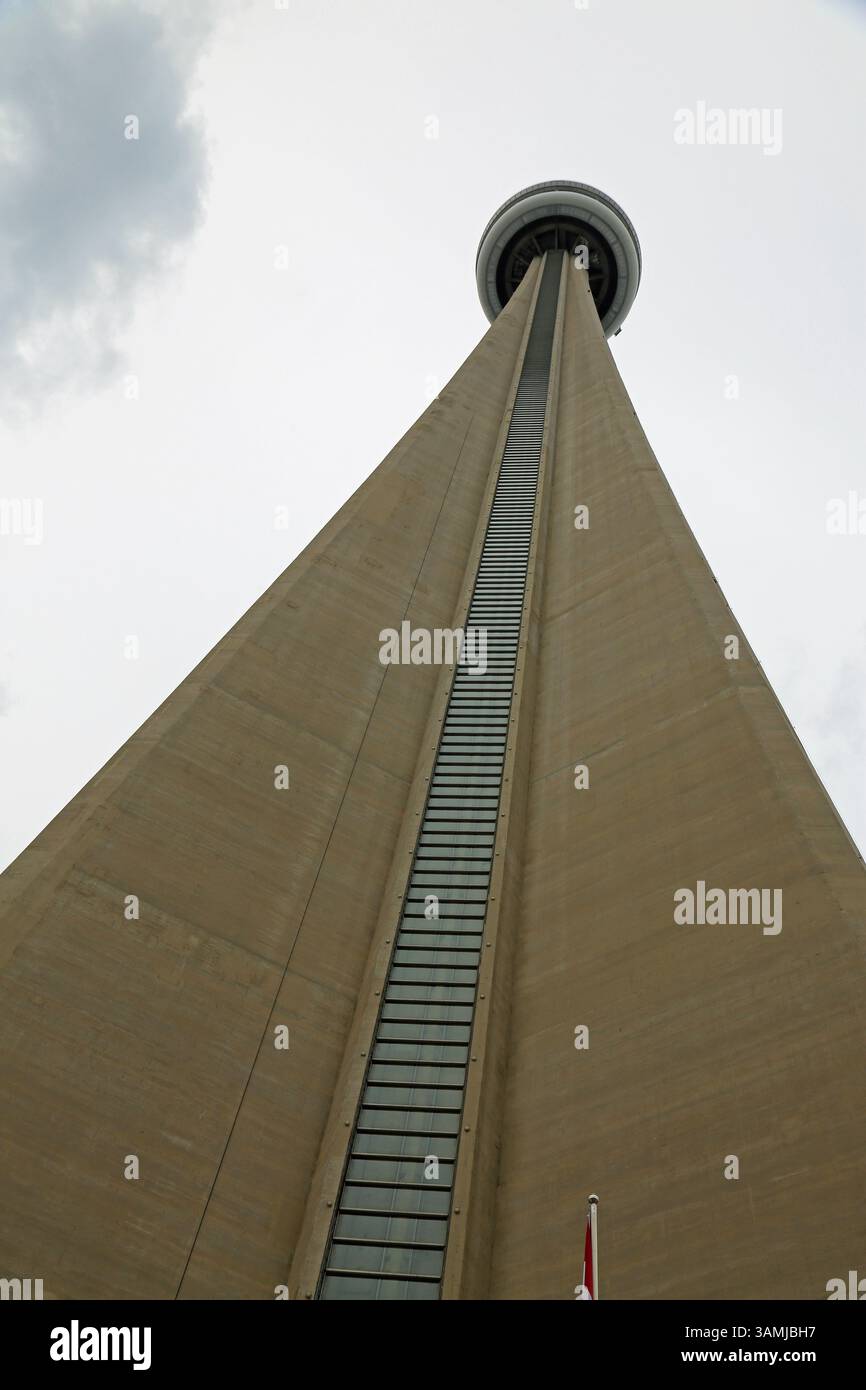 Standing under CN Tower vertical, Toronto, Canada Stock Photo - Alamy