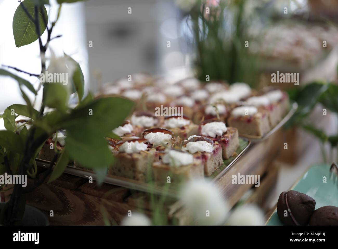 Cake buffet, pastries at a festively decorated buffet, Cologne, North ...
