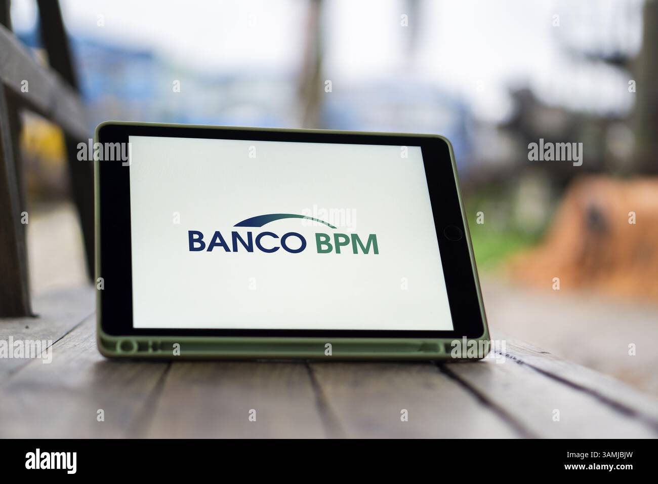 Mobile phone with business logo of Italian company Bank Banco BPM S.p.A ...