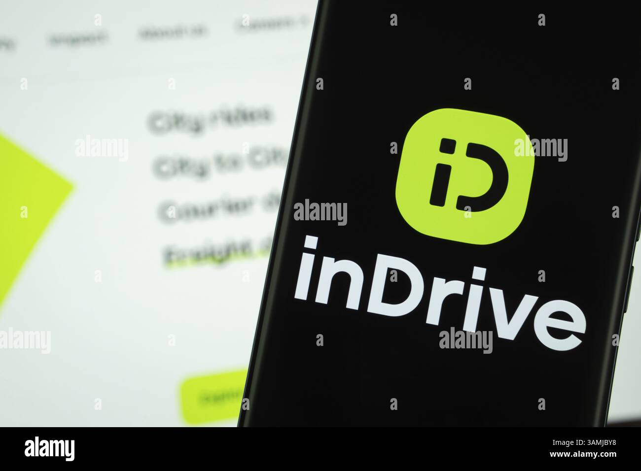 Dhaka, Bangladesh - 17 March 2025: The logo of the indrive is displayed ...