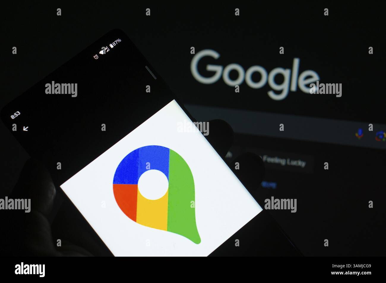 Google map cell phone hi-res stock photography and images - Alamy